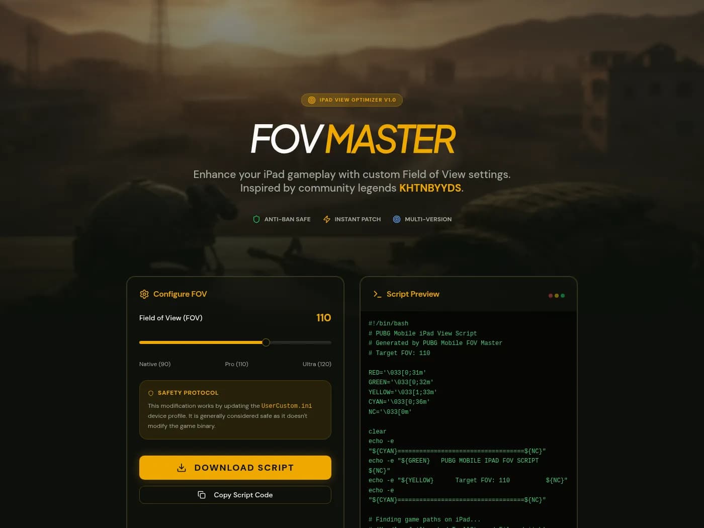PUBG Mobile FOV Script