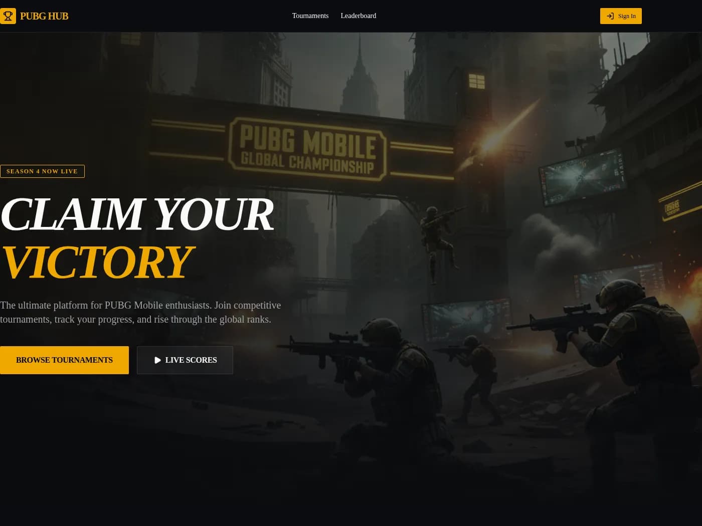 PUBG Tourney Hub