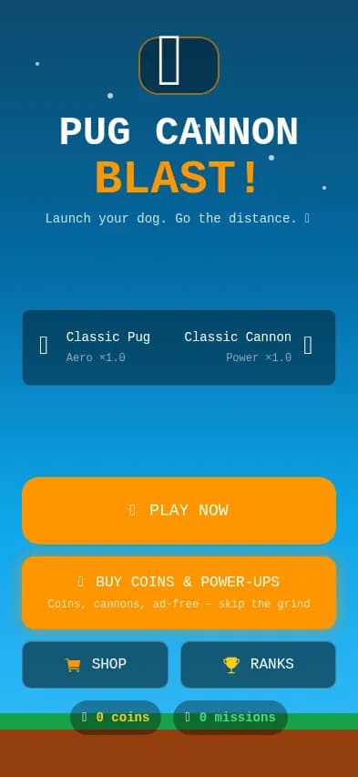 Pug Cannon Blast