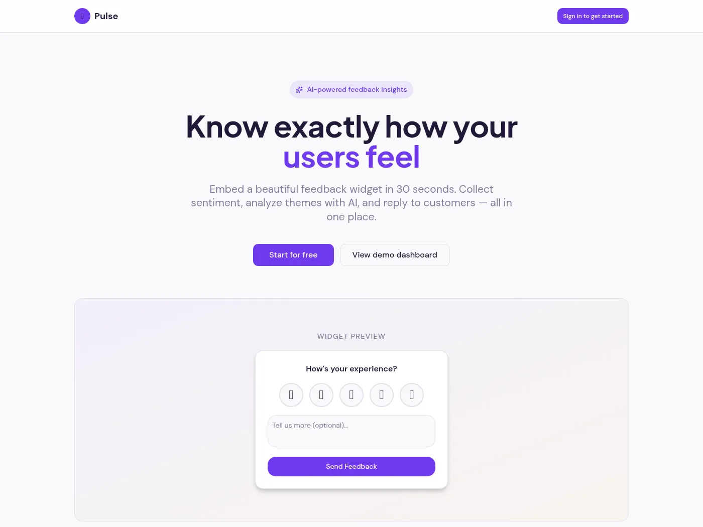 Pulse Feedback Widget | Built with Blink