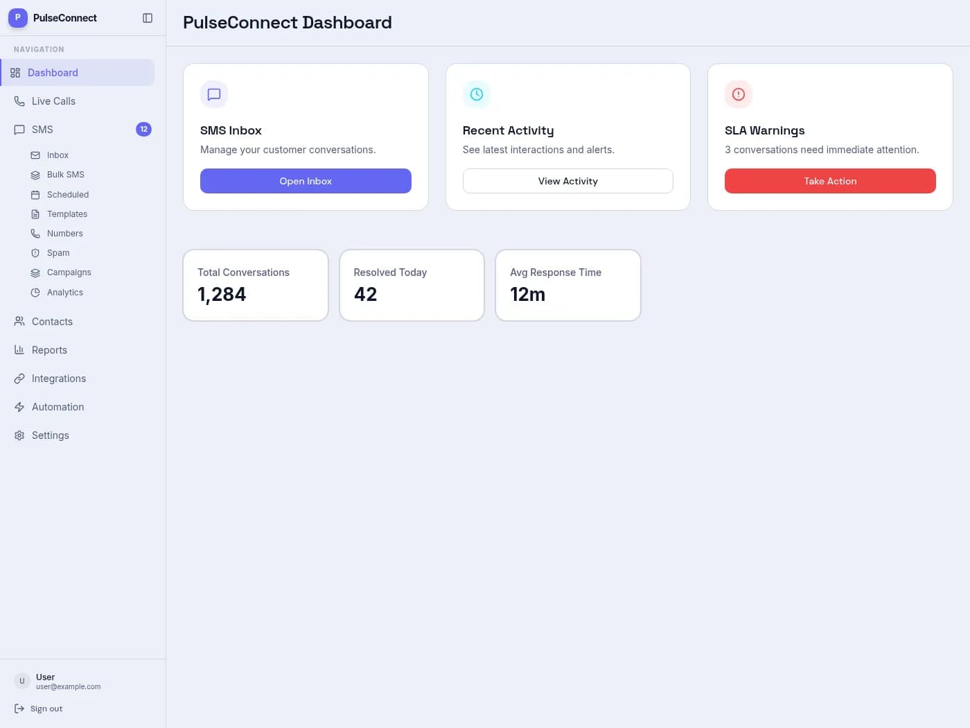 PulseConnect SaaS Dashboard