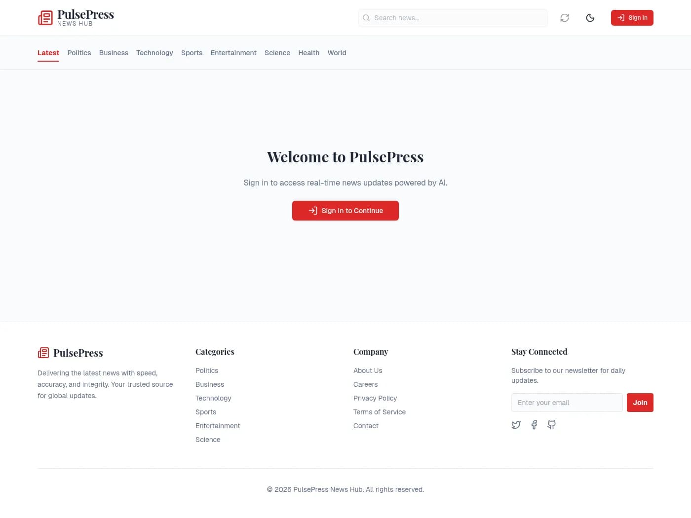 PulsePress News Hub