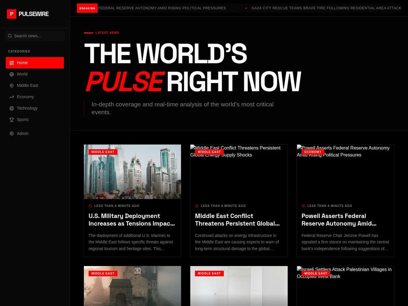 PulseWire News Portal