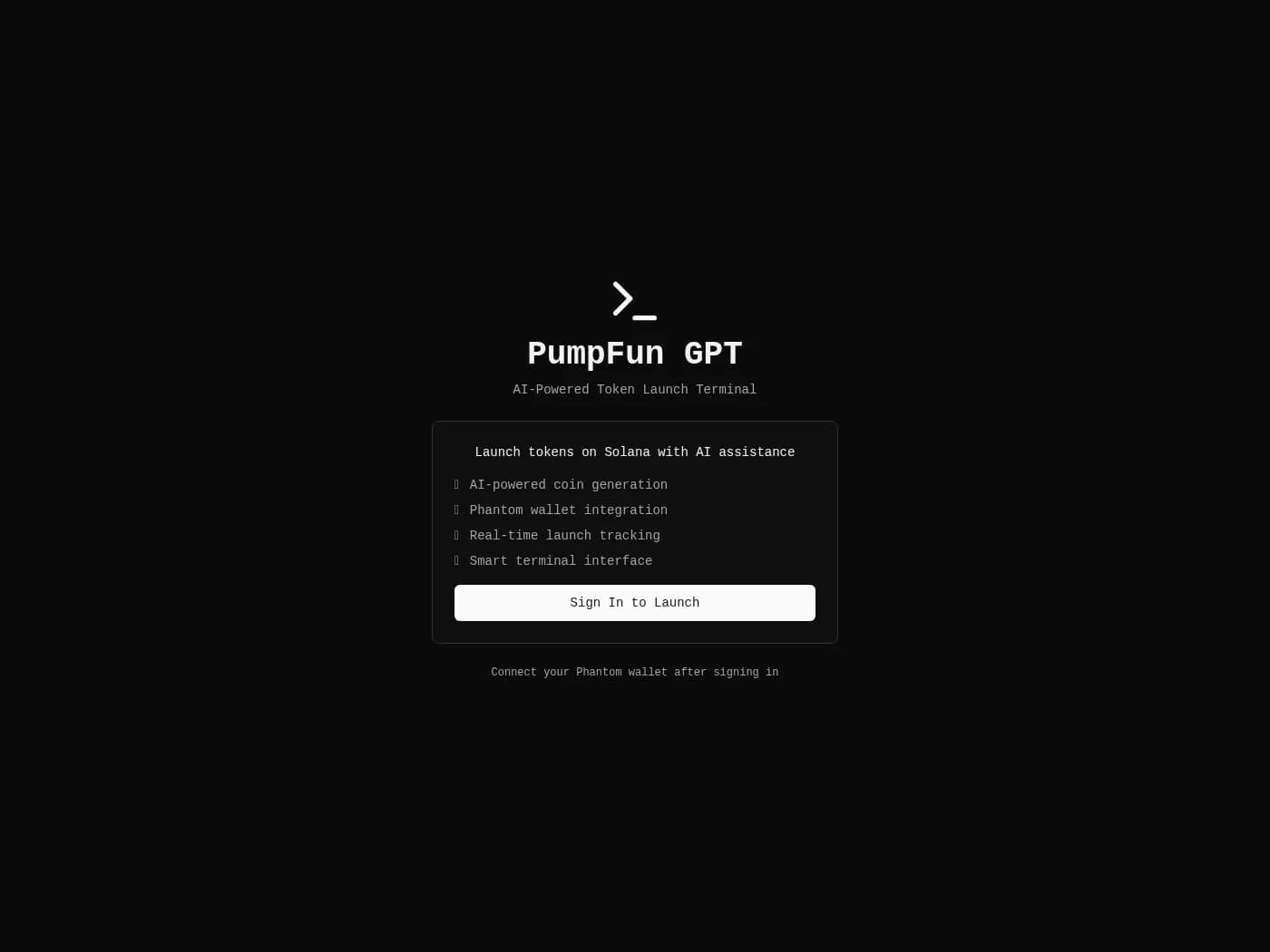 PumpFun GPT Terminal