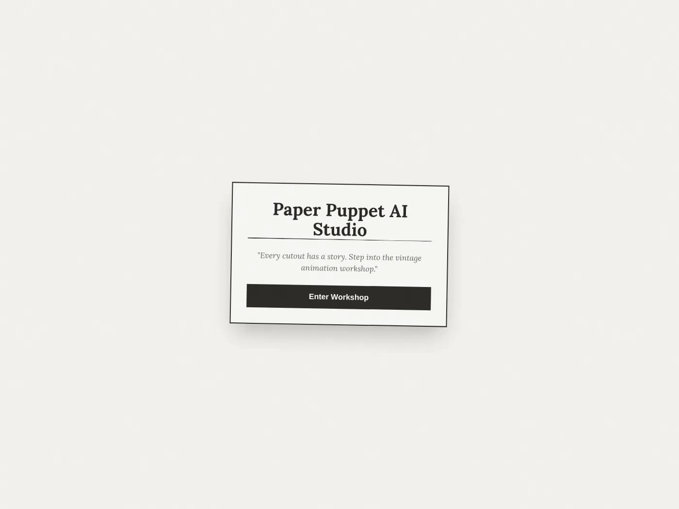 Paper Puppet AI Studio