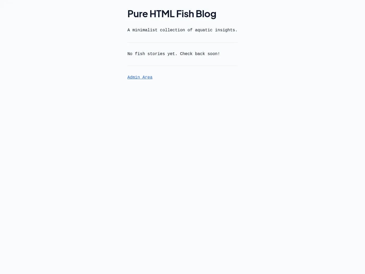 Pure HTML Fish Blog