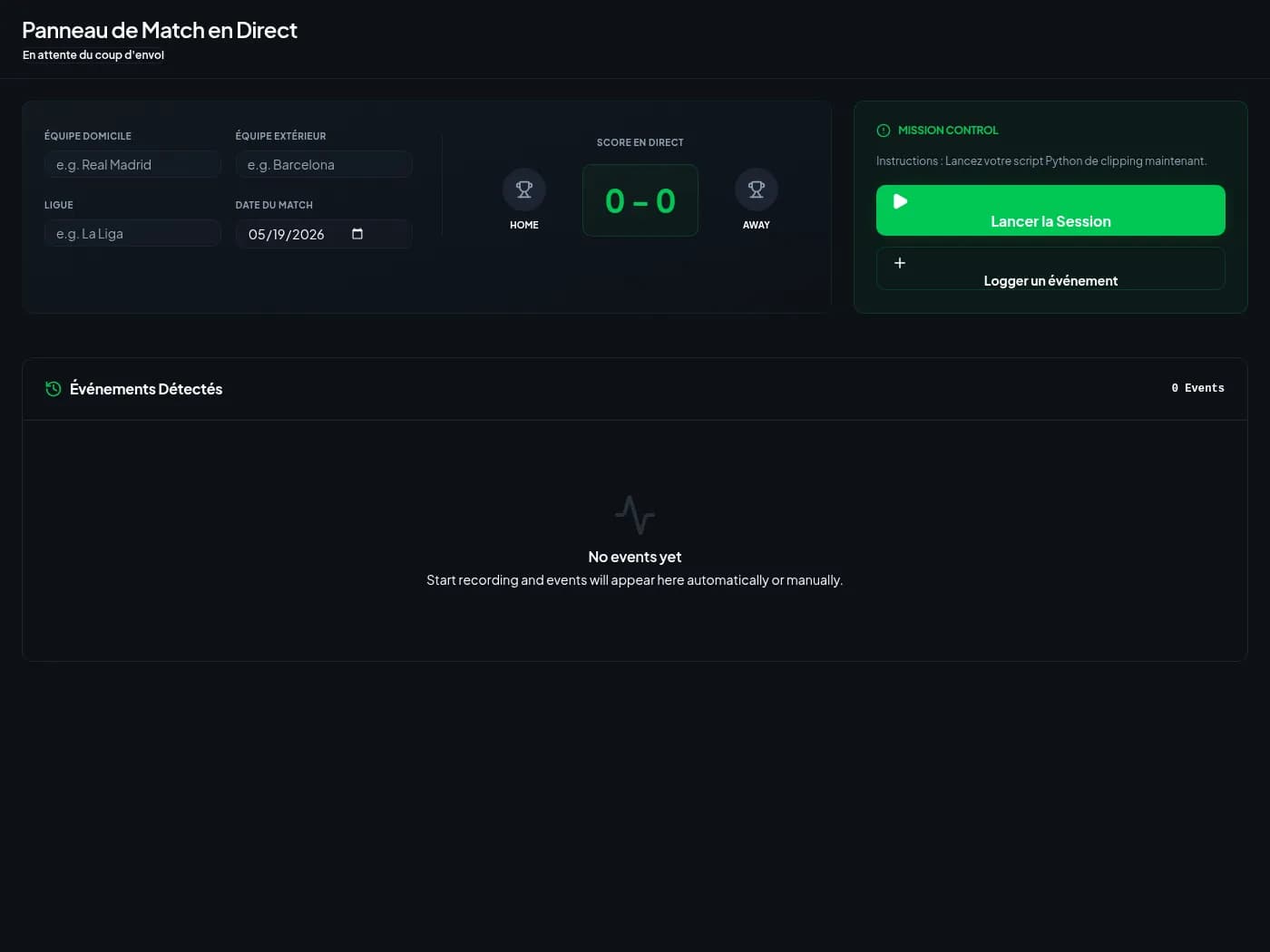 PUREFOOTBALL Mission Dashboard