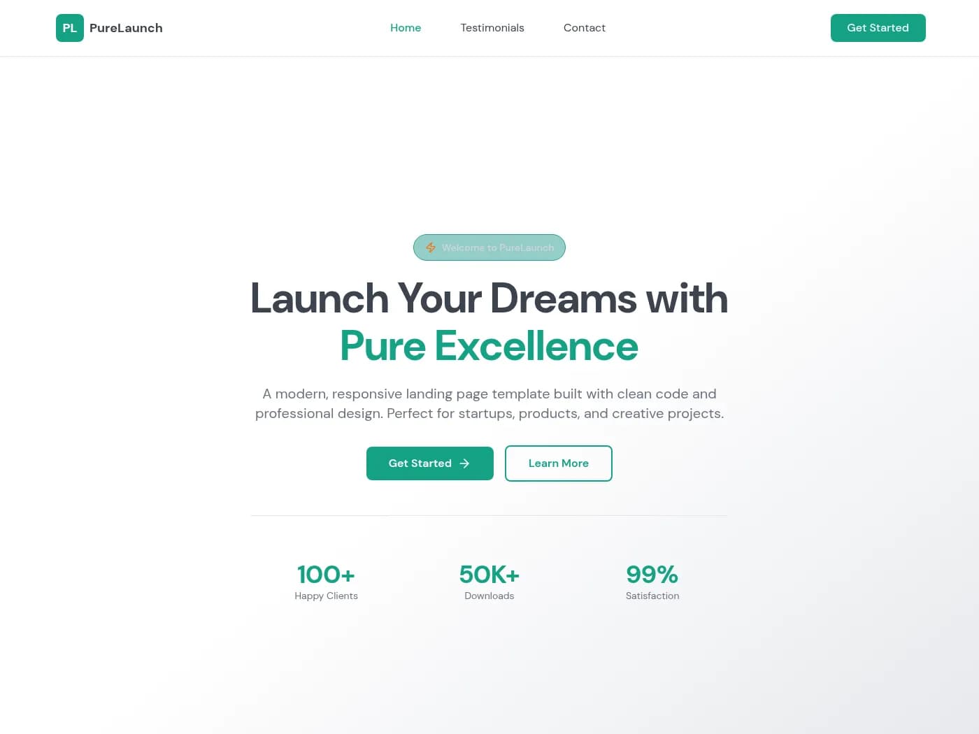PureLaunch Landing Starter
