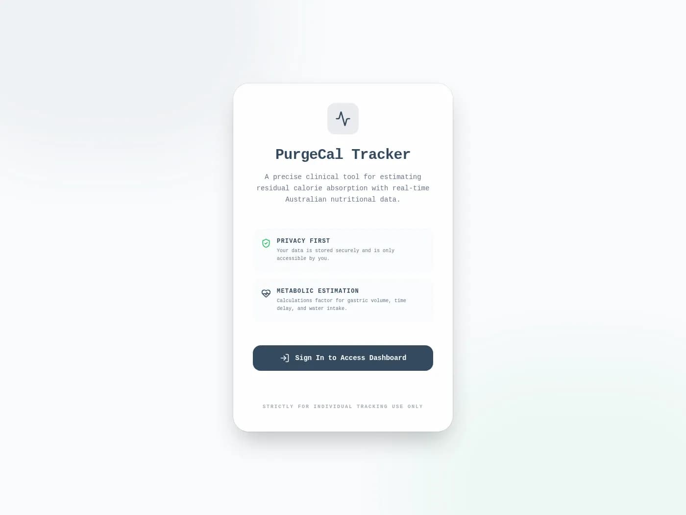 PurgeCal Tracker