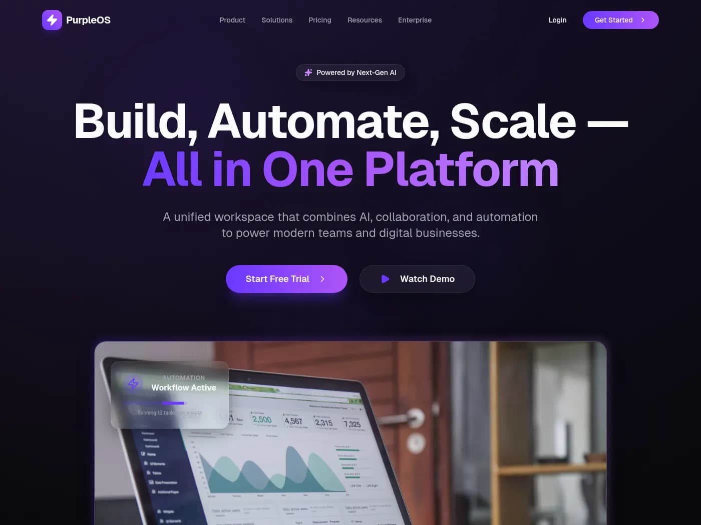 Purple Gradient SaaS Platform