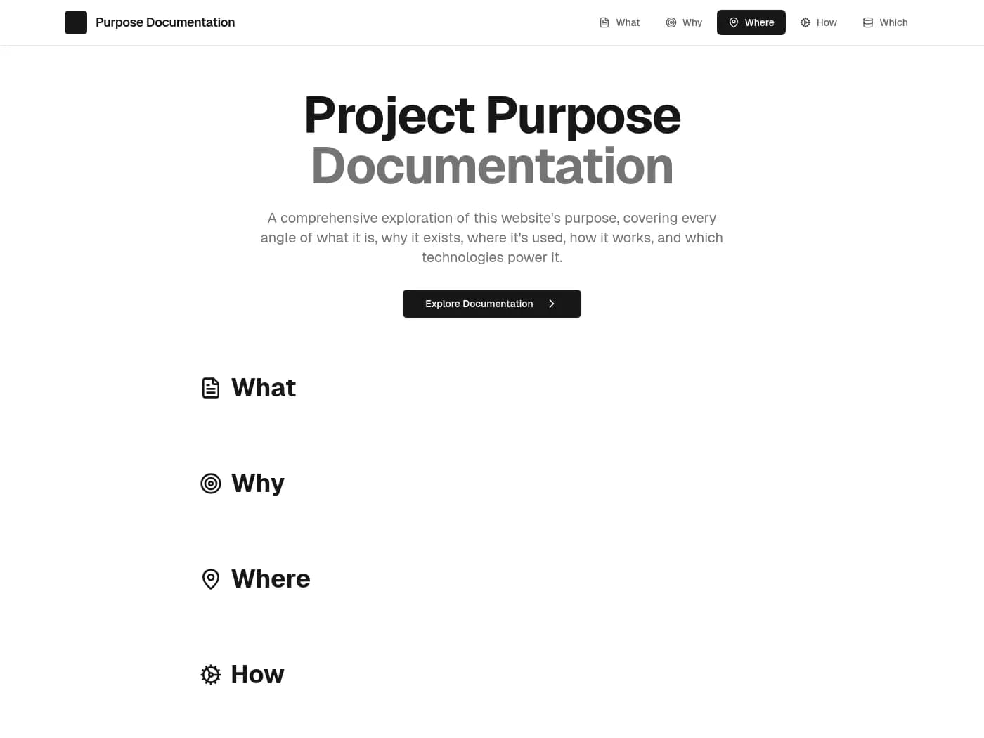 Project Purpose Doc Site