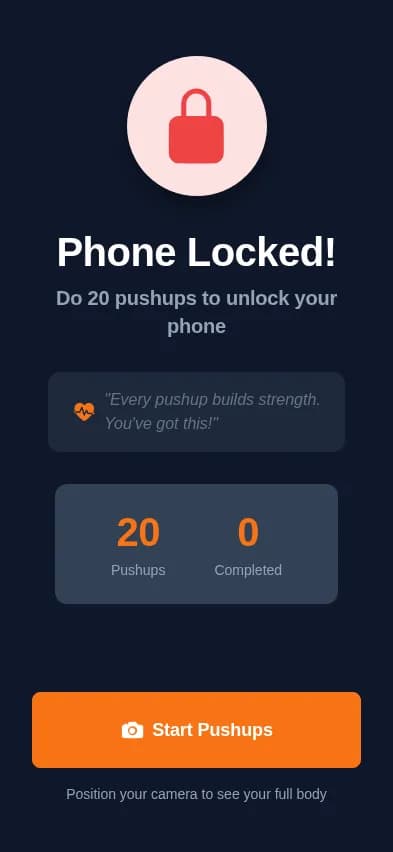 Pushup Lock App