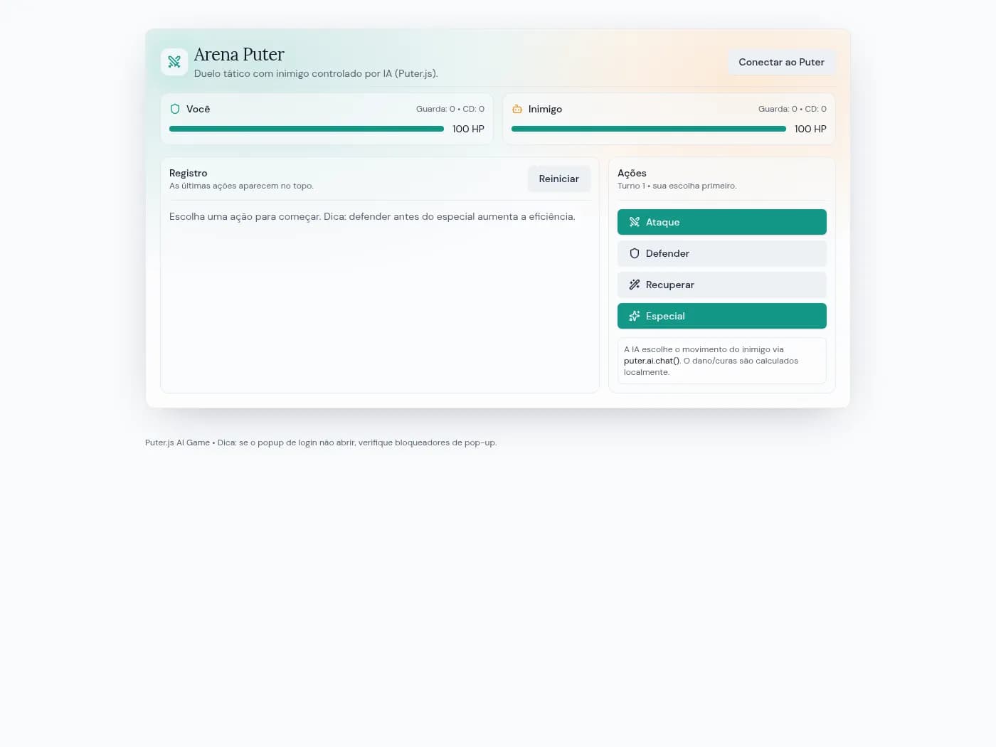 Puter.js AI Game