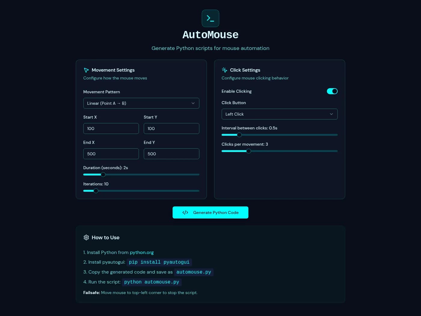 AutoMouse Python Tool