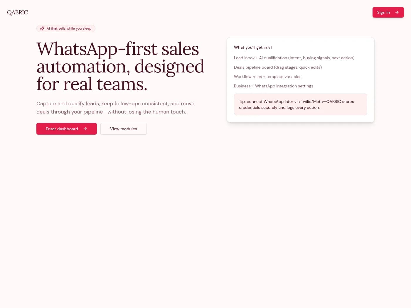 QABRIC AI Sales Suite