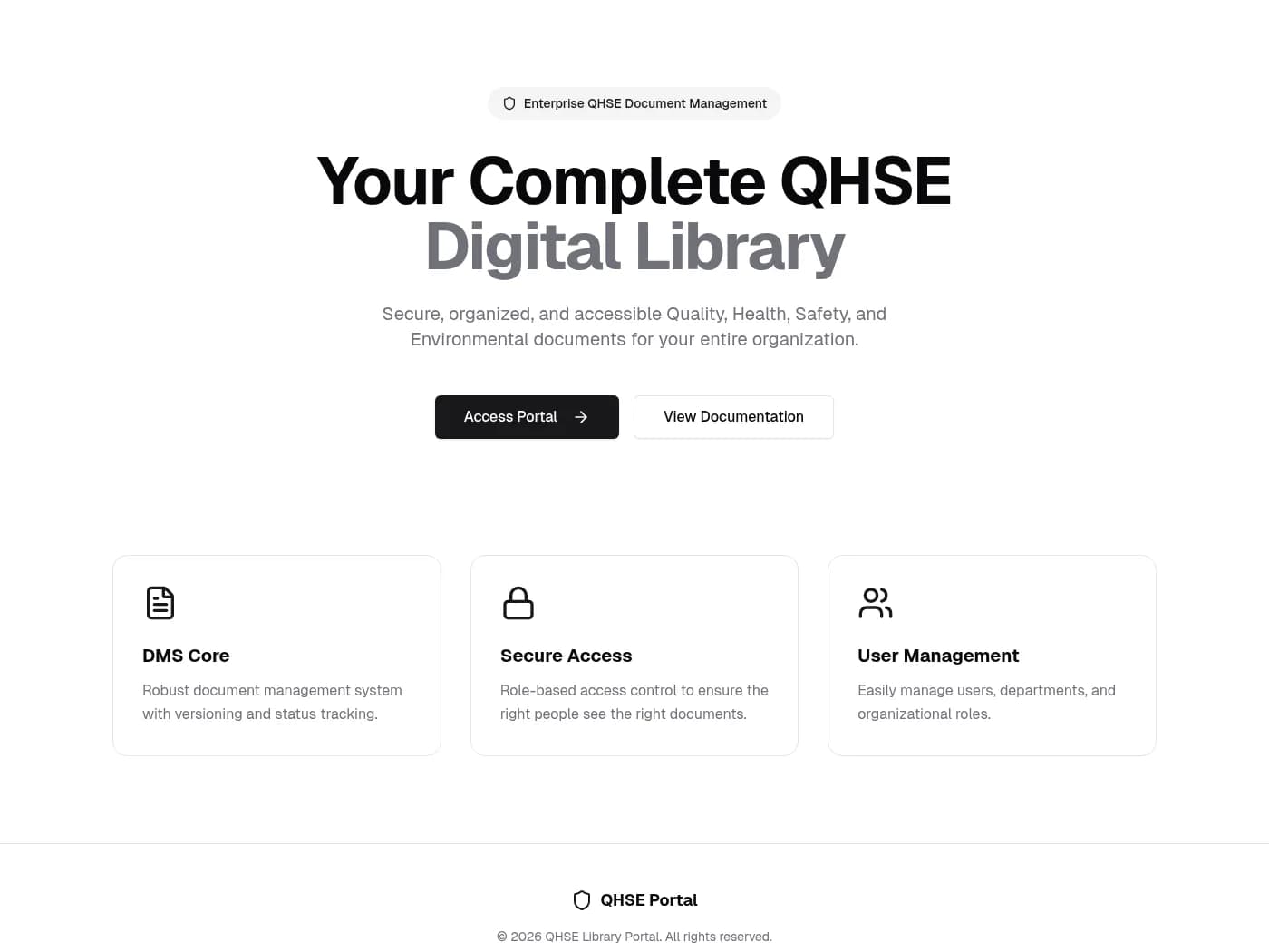 QHSE Library Portal