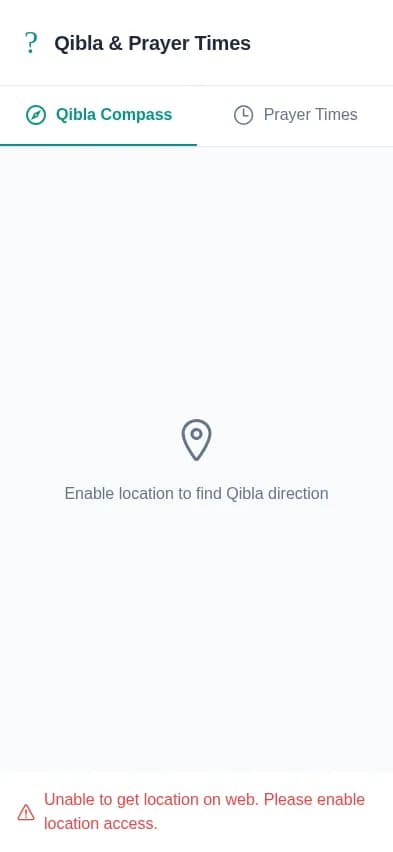 Qibla & Prayer Times App