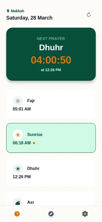 Qibla & Prayer Times