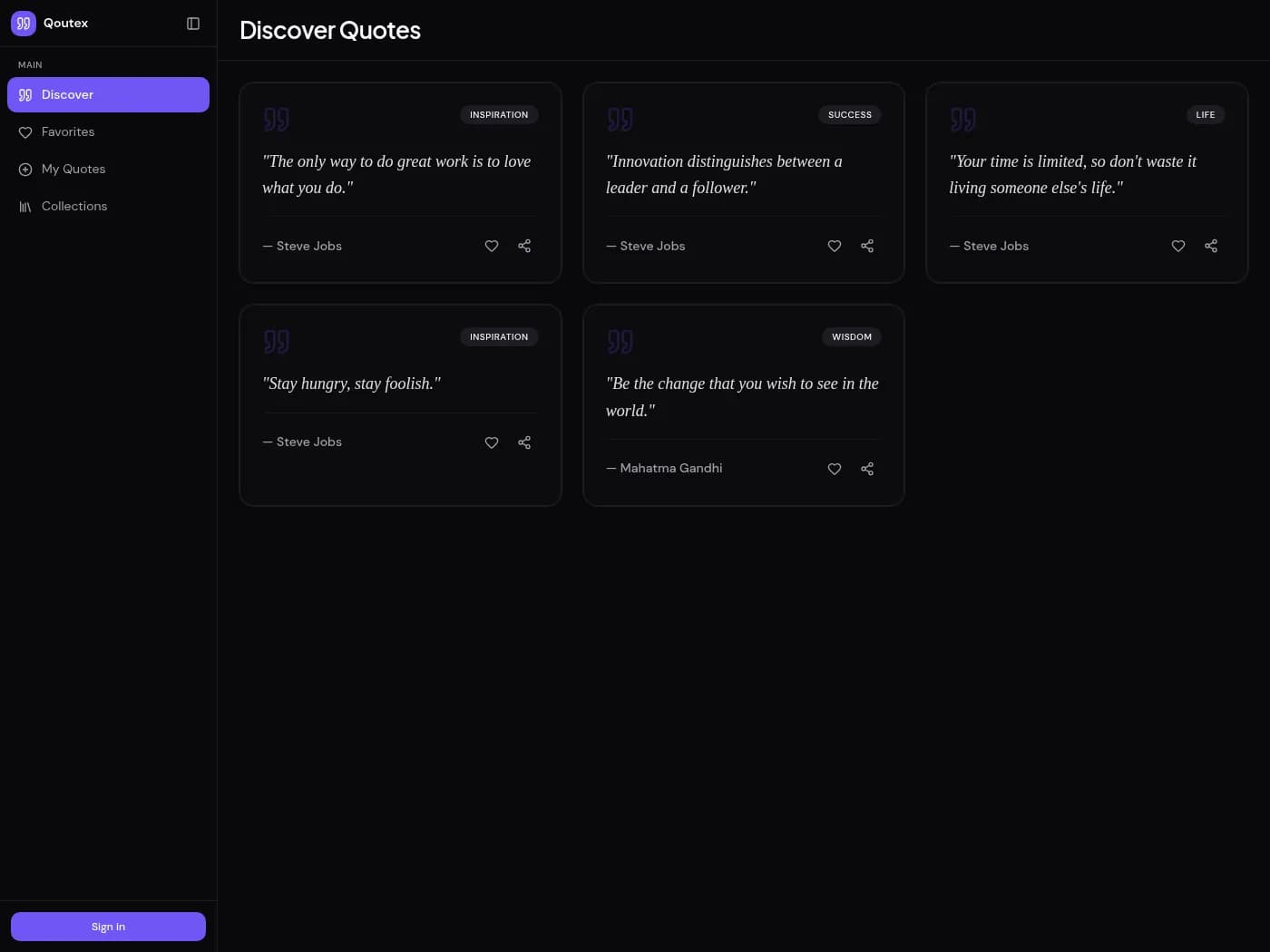 Qoutex Quotes Hub