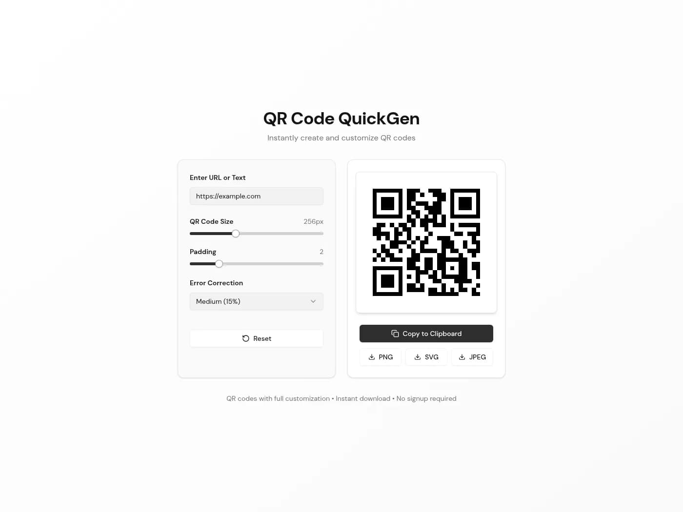 QR Code QuickGen