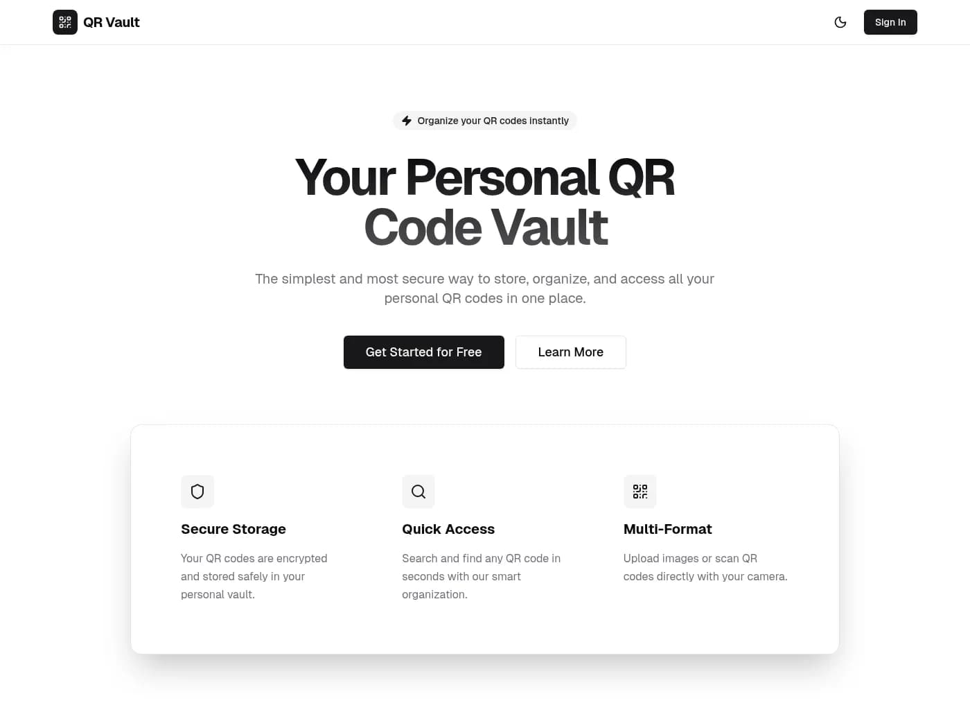 QR Code Vault