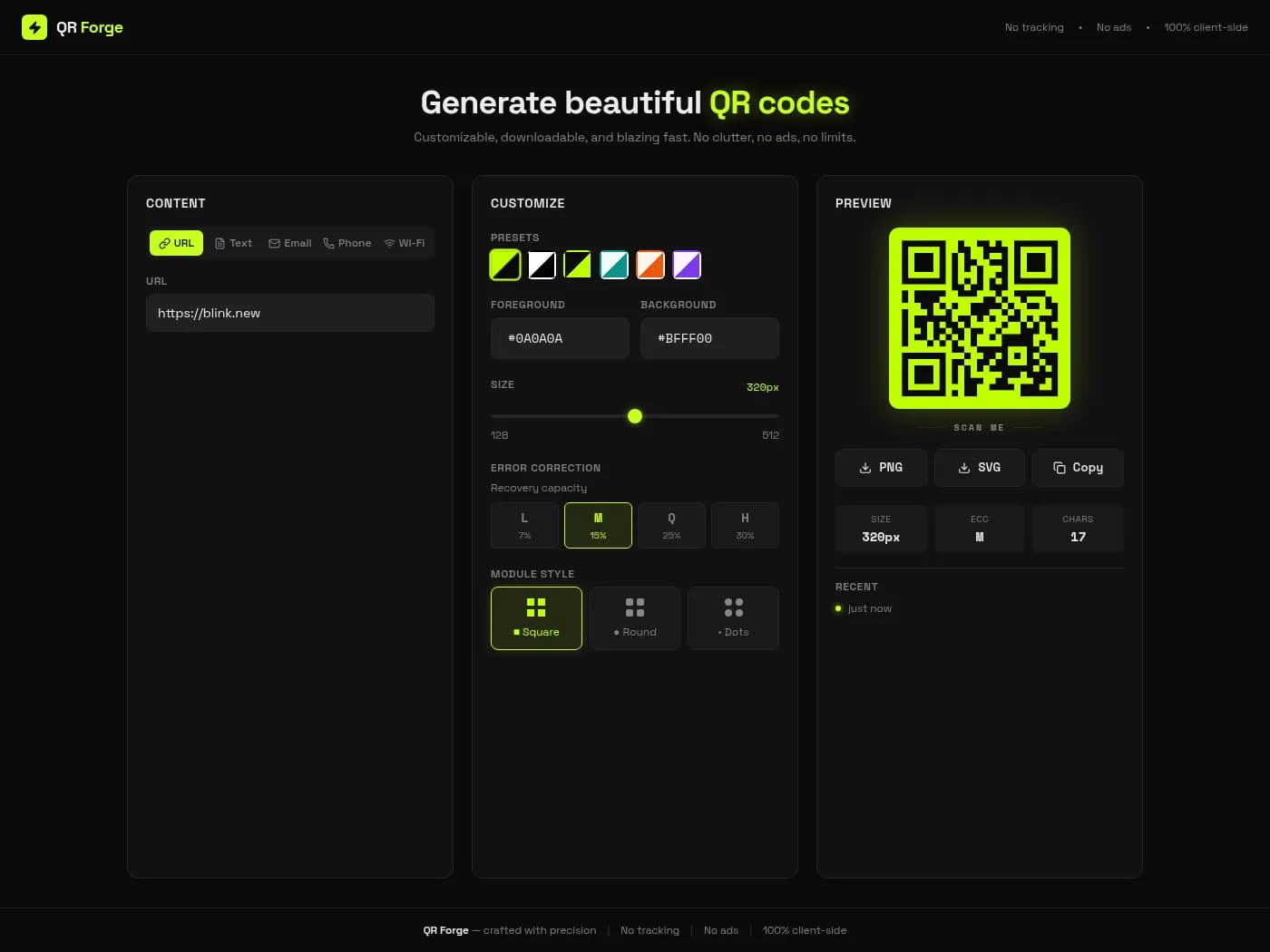 QR Forge Generator