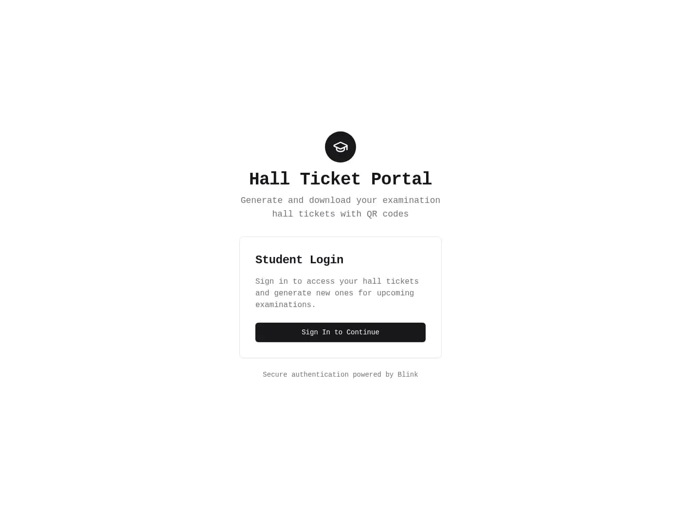 QR Hall Ticket Portal