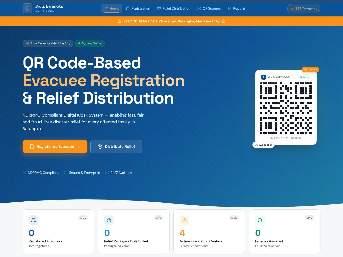 QR Kiosk Relief Portal