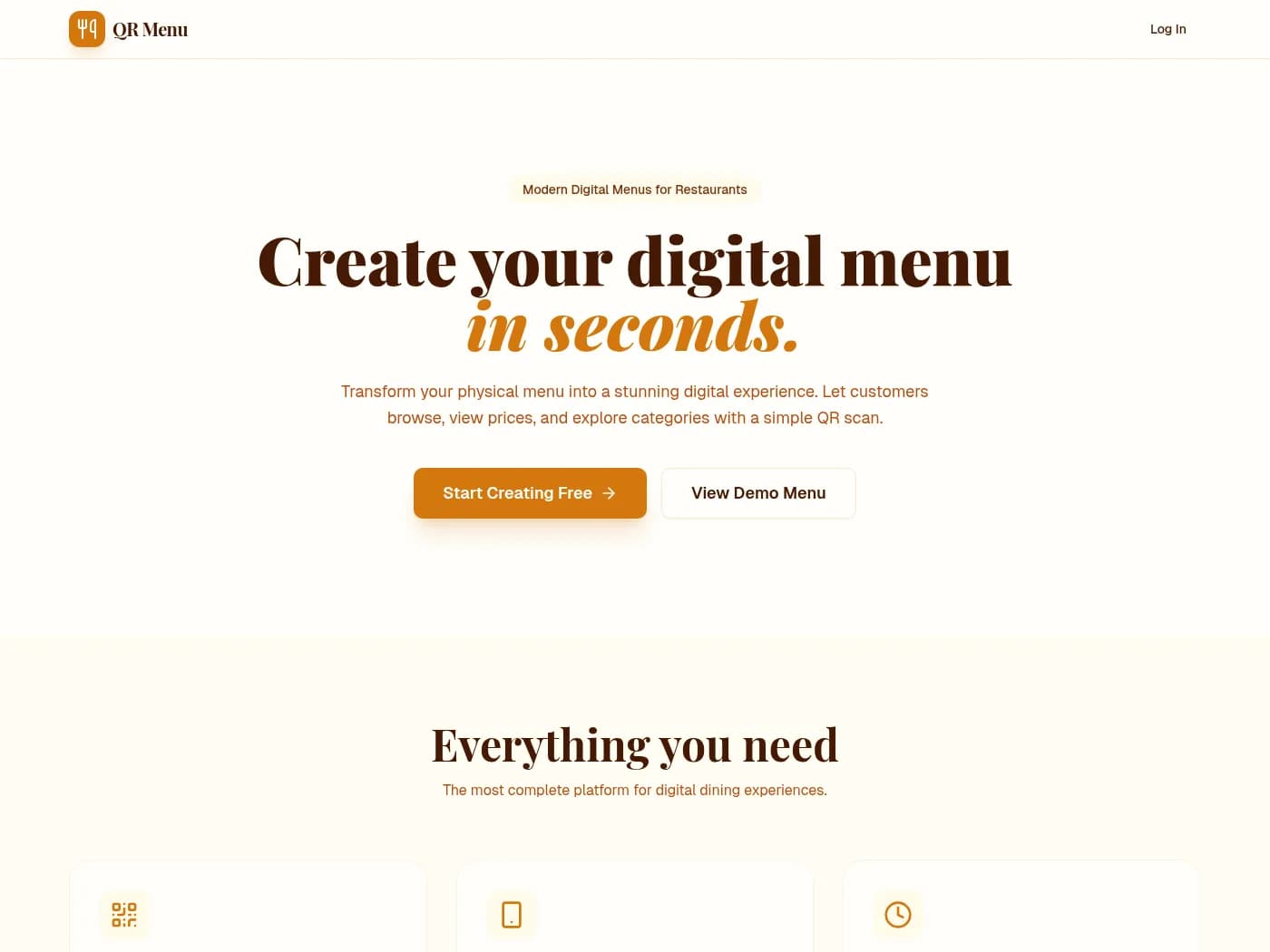 QR Food Menu