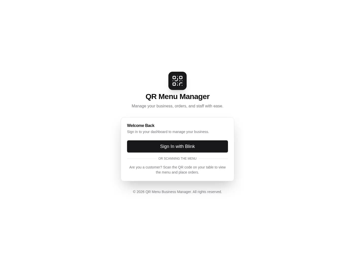QR Menu Business Manager