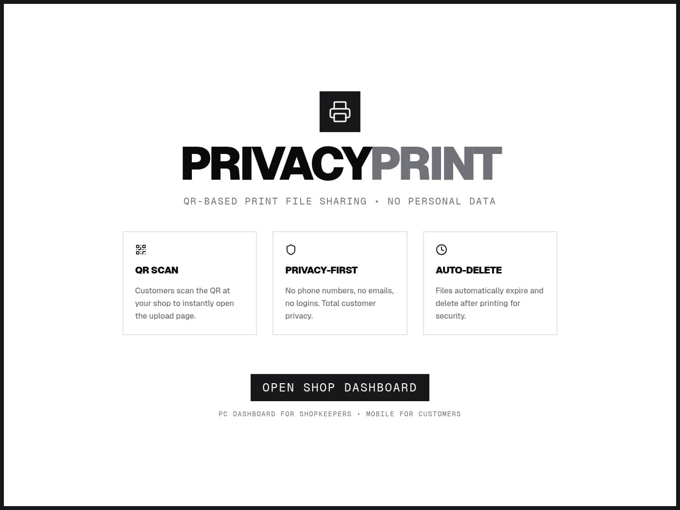 PrivacyPrint QR Share