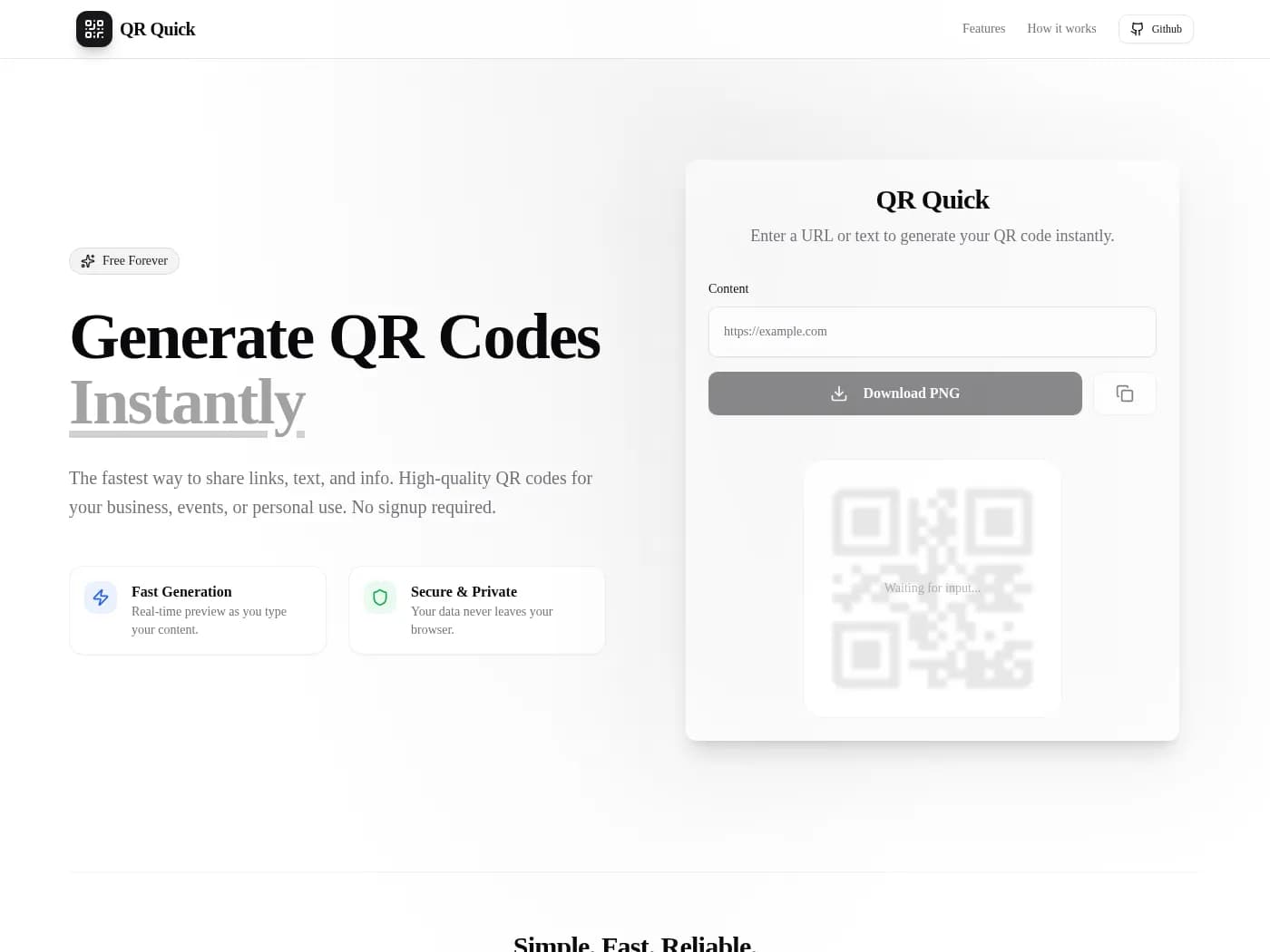 QR Quick Generator