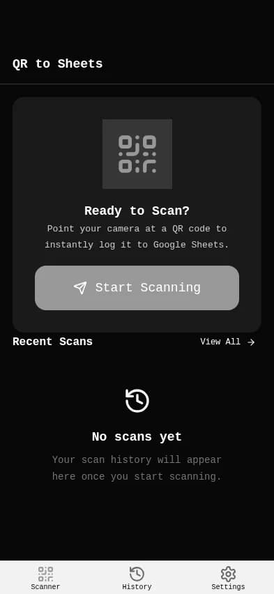 QR to Sheets App
