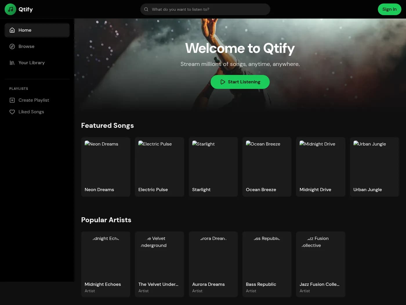 Qtify Music Platform