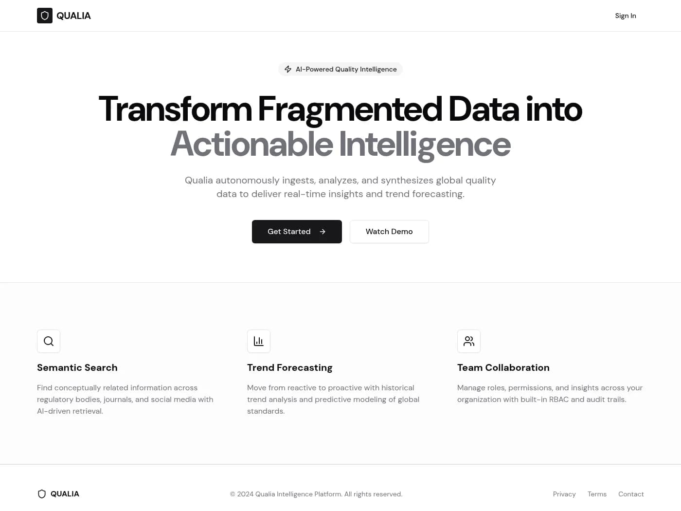 Qualia Intelligence Platform