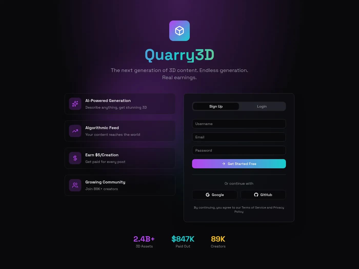 Quarry3D Social Feed