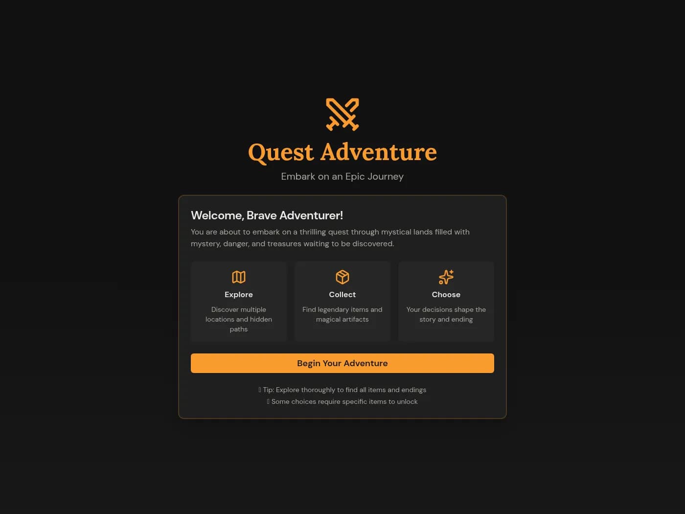 Quest Adventure Game