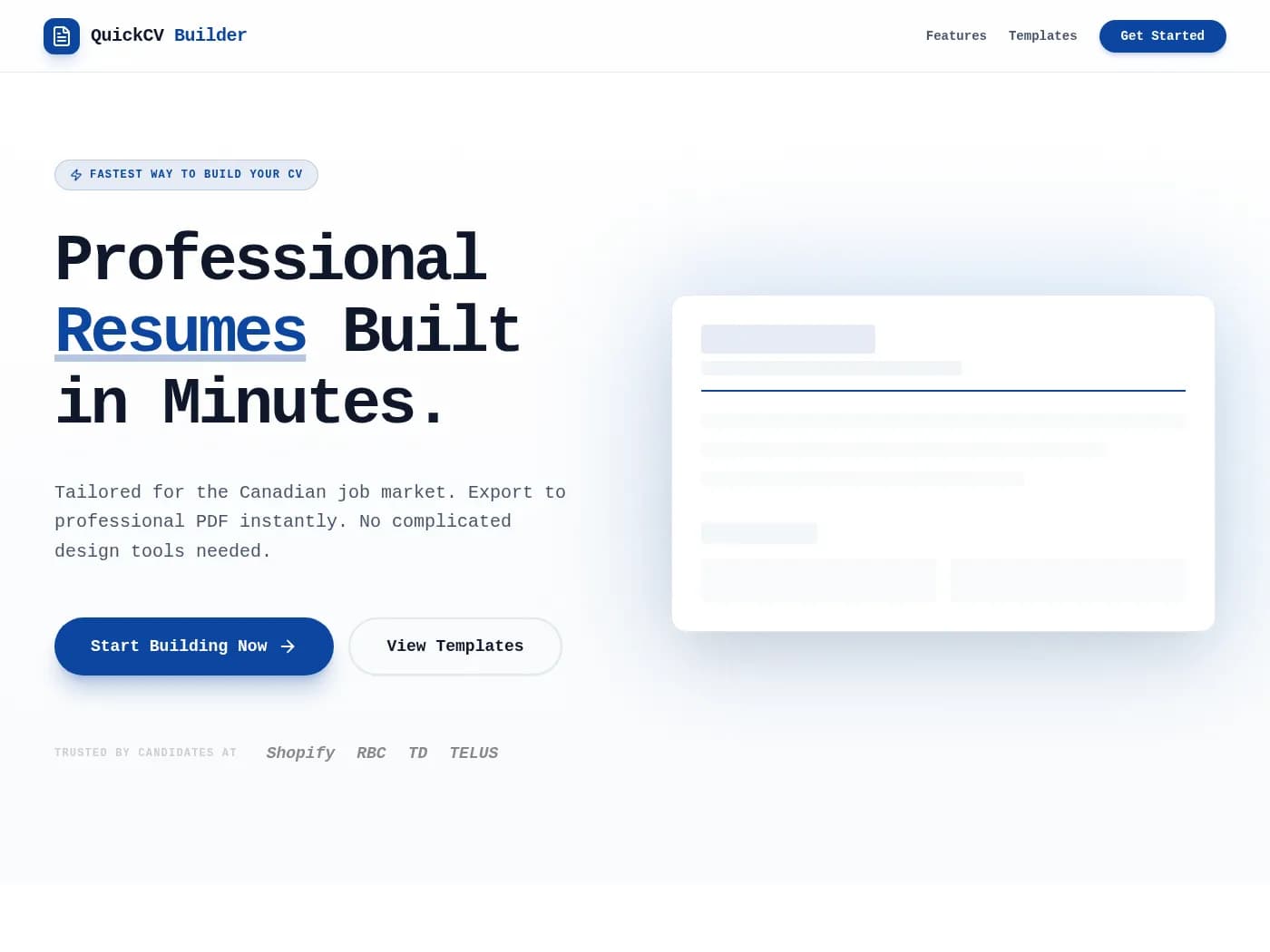QuickCV Builder