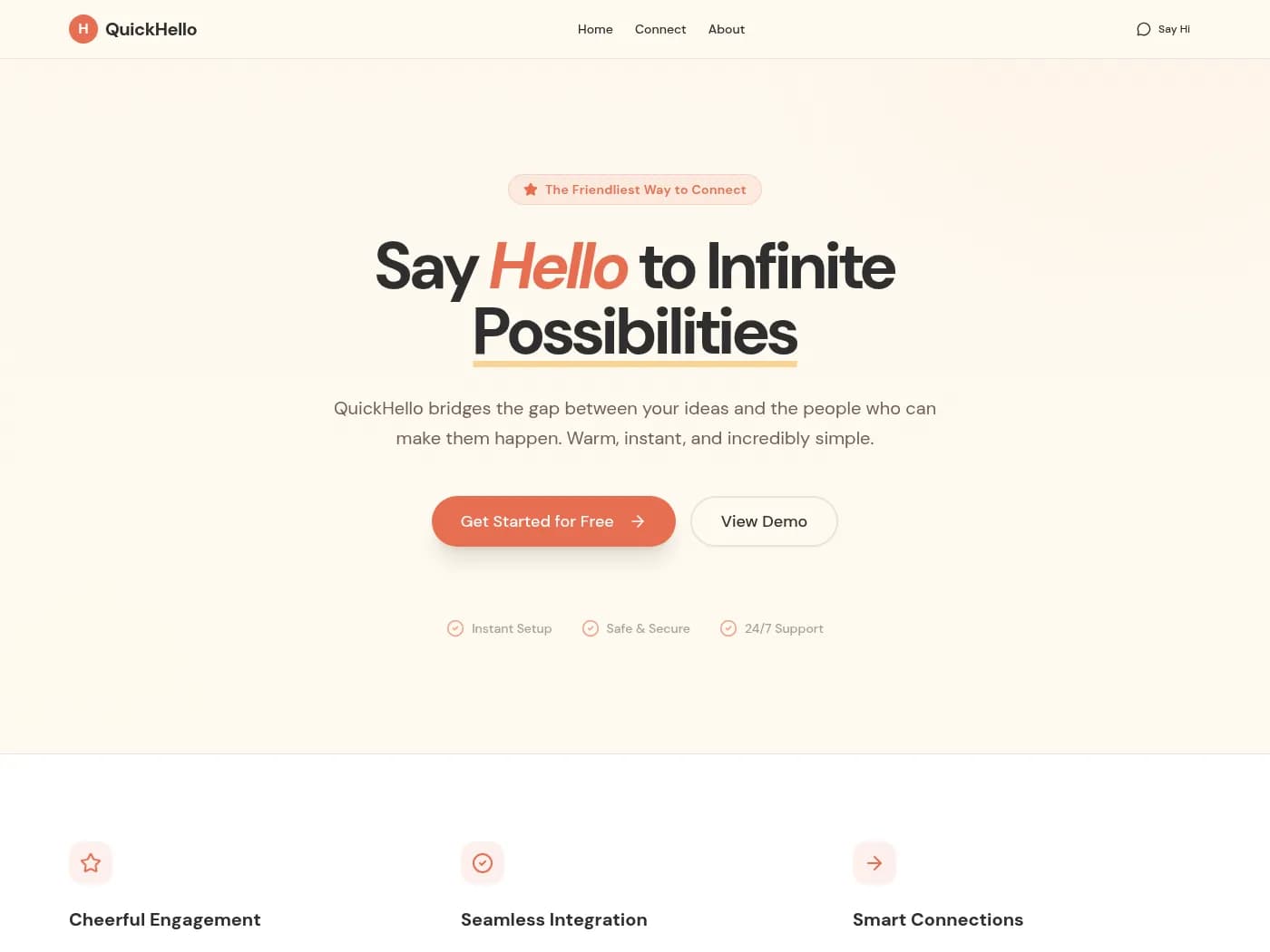 Quick Hello App