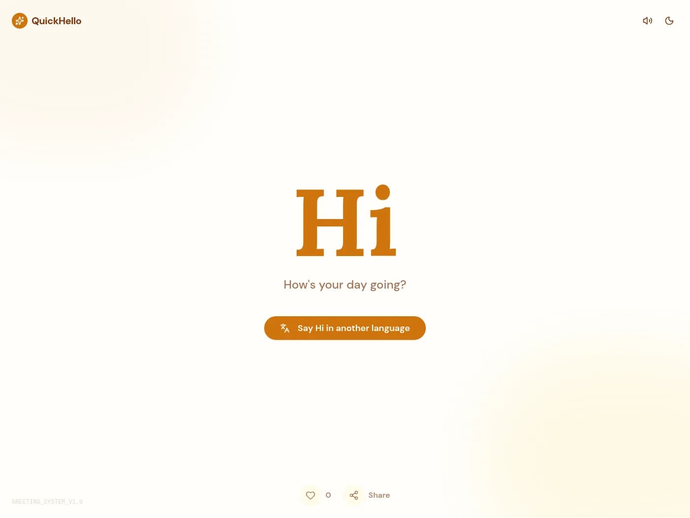Quick Hello App
