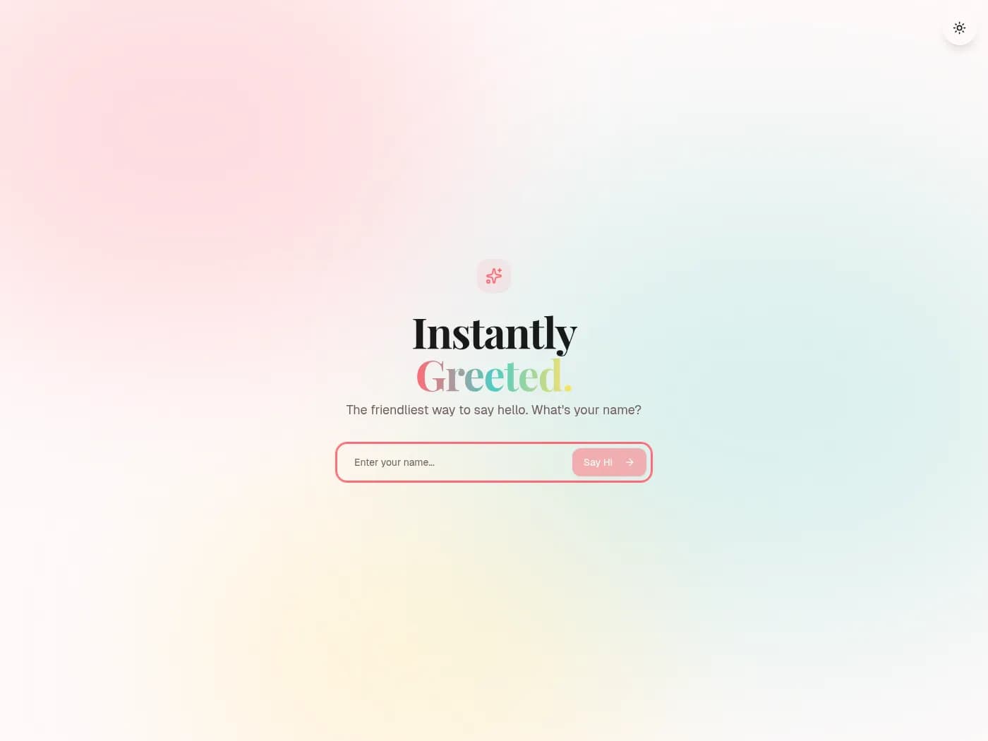 Quick Hello App
