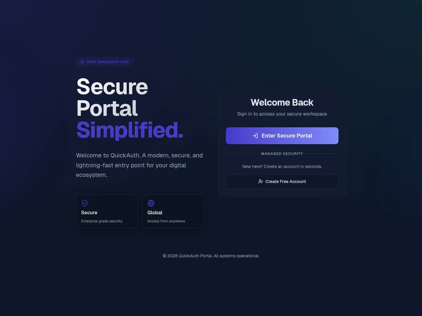 QuickAuth Web Portal