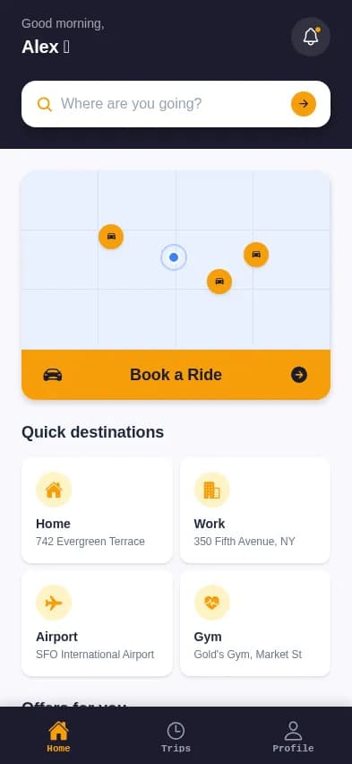 QuickCab Taxi App