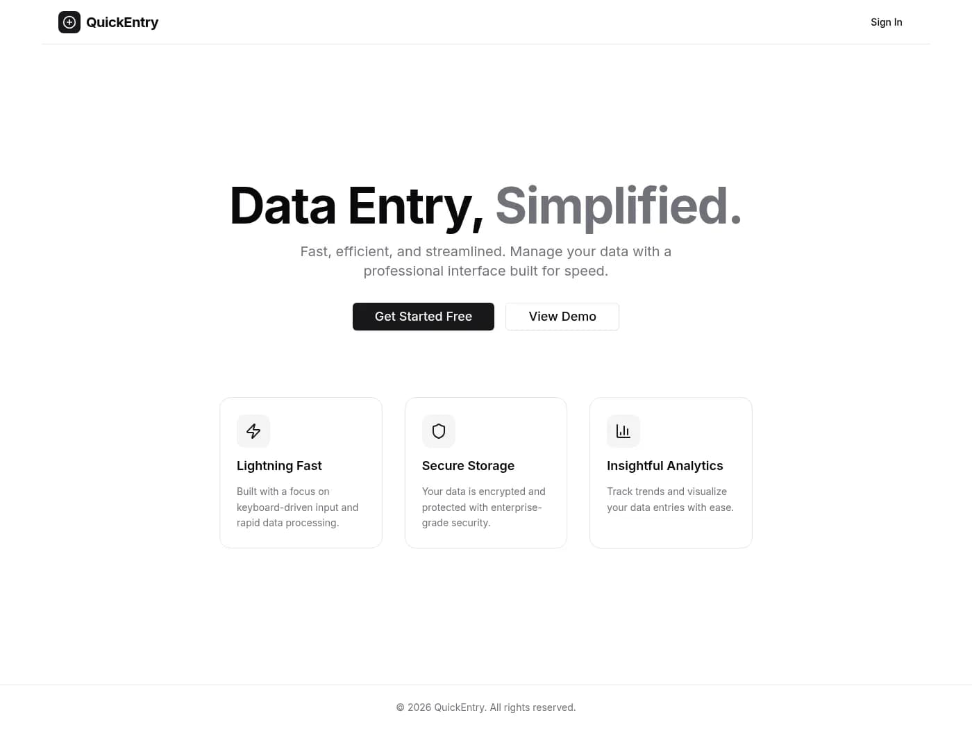 QuickEntry Web Portal