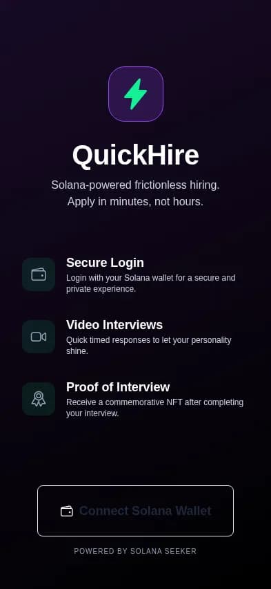 QuickHire Solana App