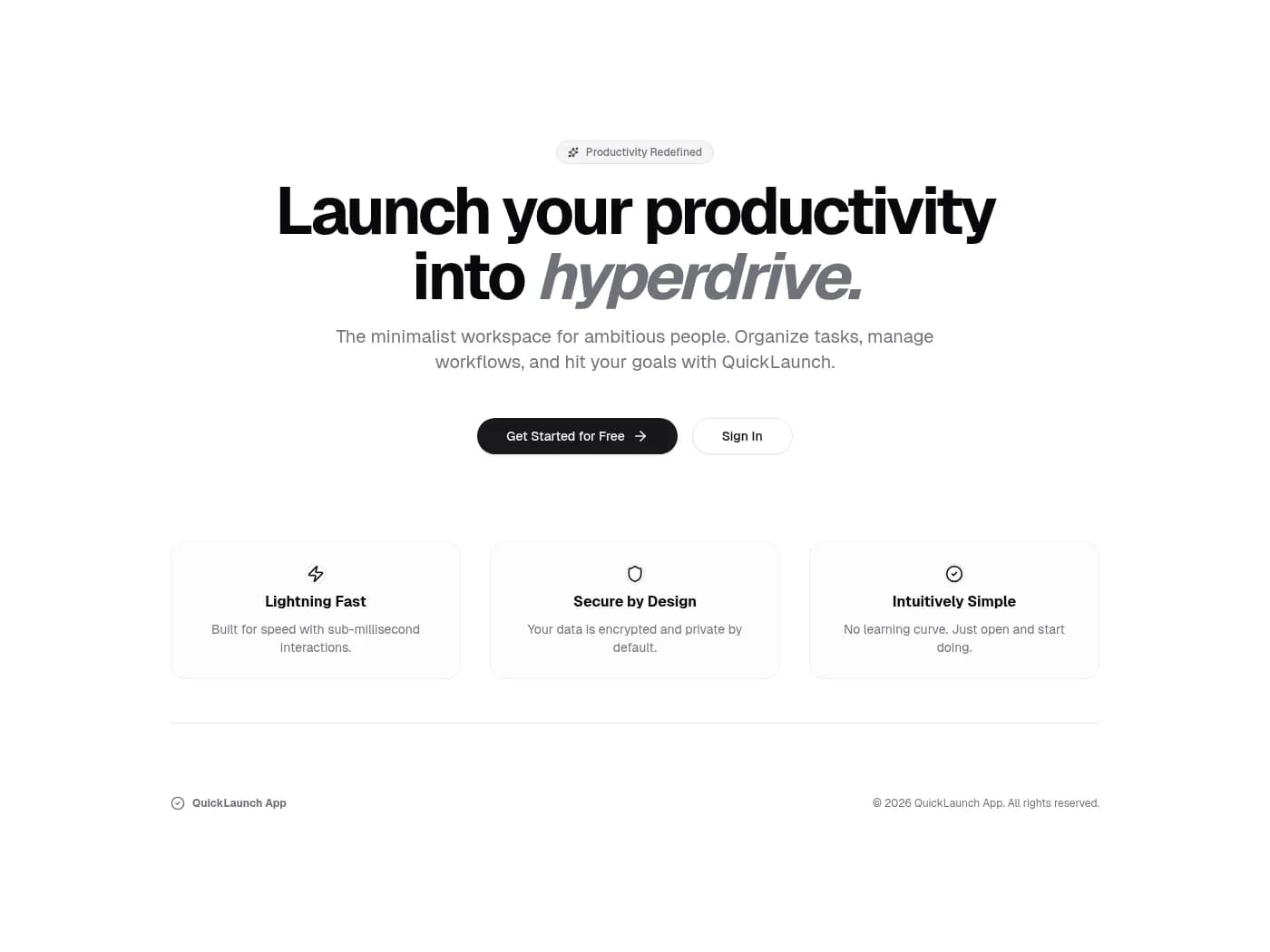 QuickLaunch App