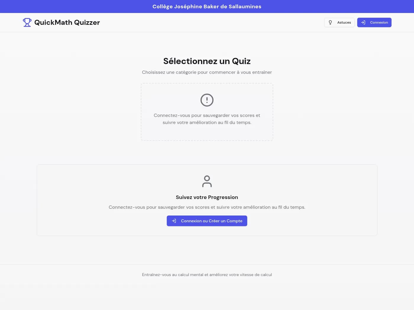 QuickMath Quizzer