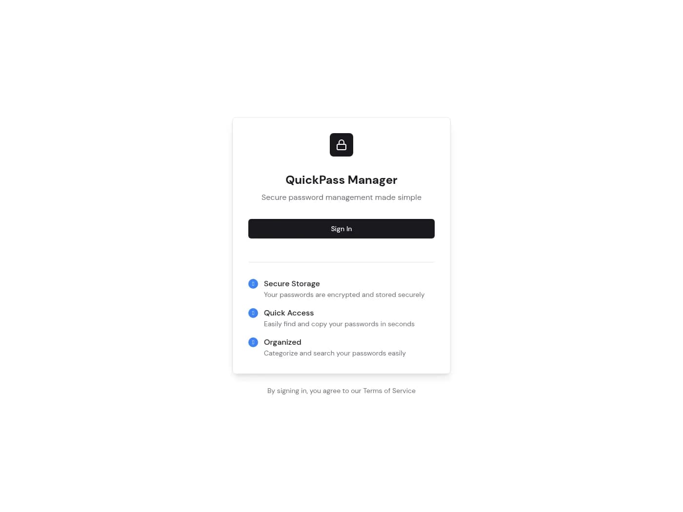 QuickPass Manager