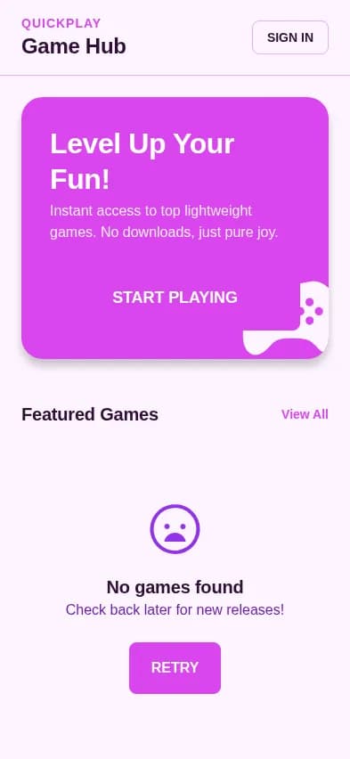QuickPlay Game Hub