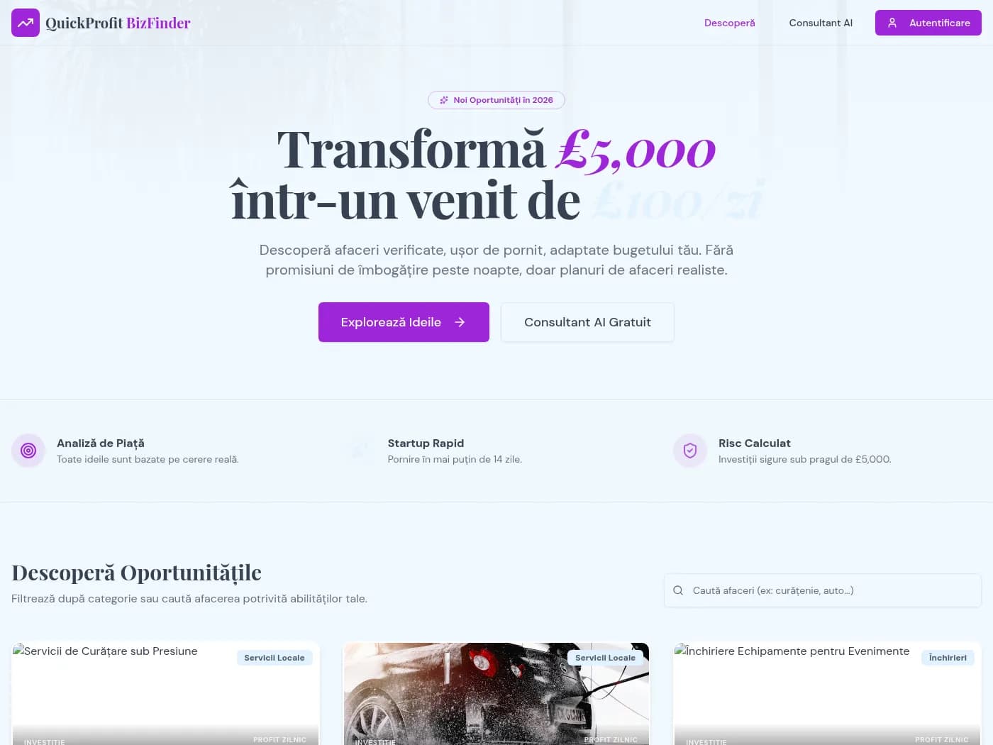 QuickProfit Biz Finder